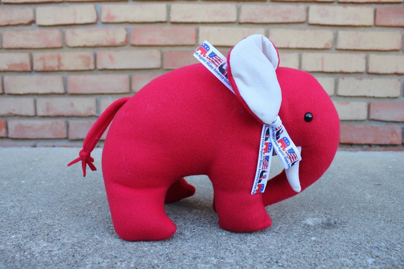 Red Republican Elephant Stuffed Republican Elephant GOP Elephant Fleece ...