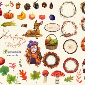 Fall Clipart Bundle, Autumn Clipart Bundle,, Fall Leaves Clipart, Fall ...