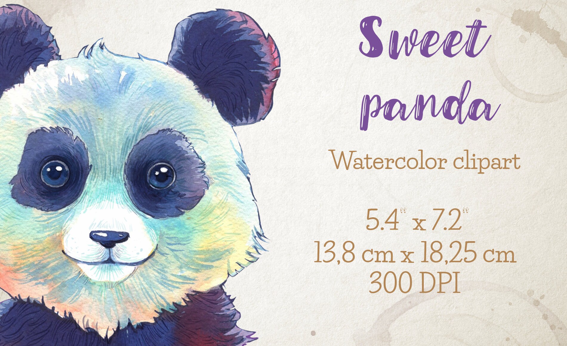 Sweet Little Panda Watercolor Clipart Hand-painted Illustration Png ...