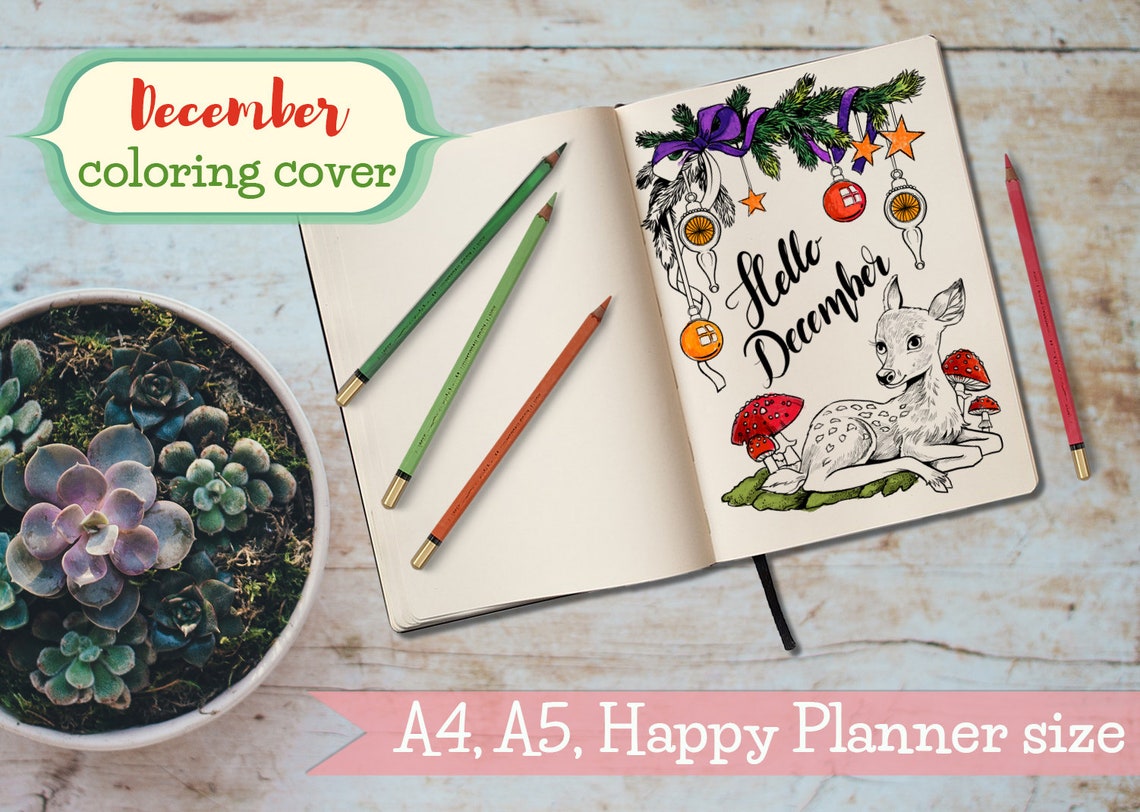 December Cover Month Coloring Page Printable December Cover | Etsy