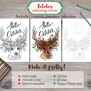 October Cover Printable Coloring Page, Printable October Cover, October ...