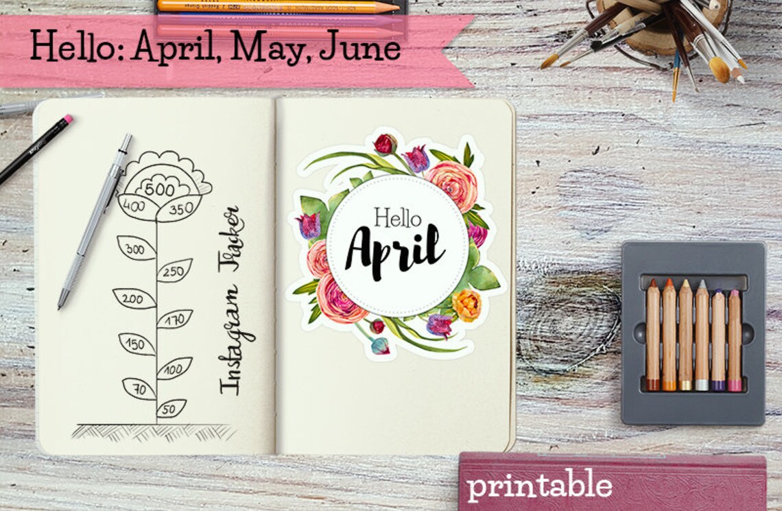 Spring Months Covers for Bullet Journal, Planner - Etsy