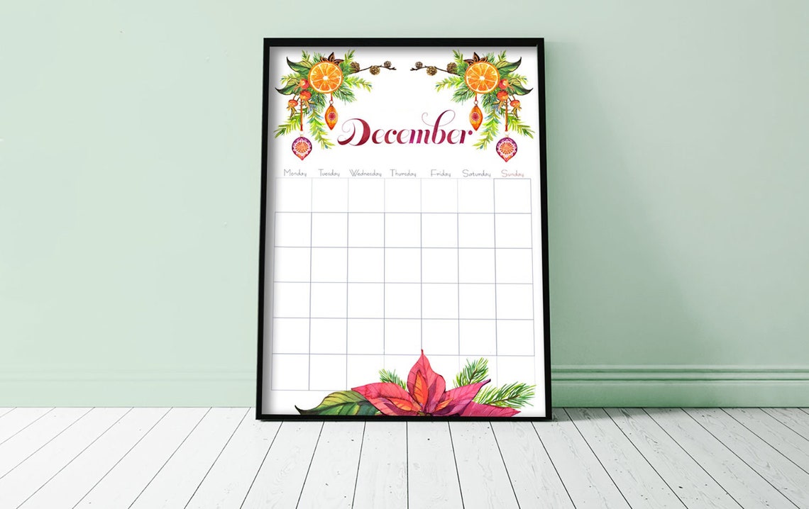 Undated Printable Calendars All months with watercolor | Etsy