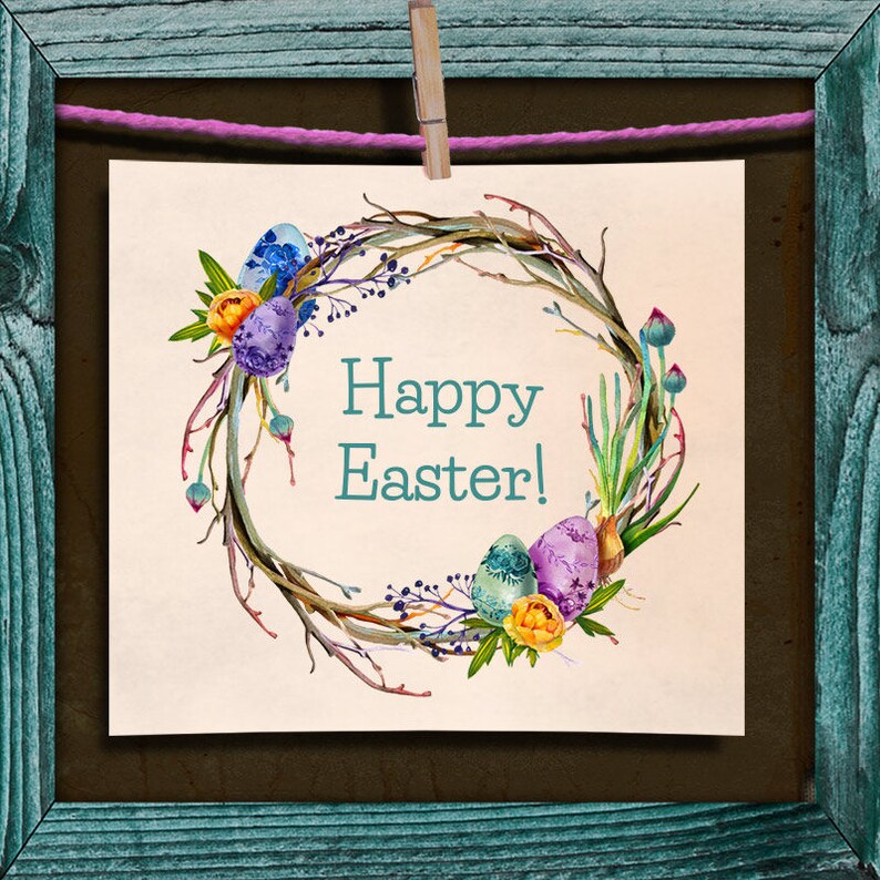 Pastel Easter Clipart Watercolor Wreath, Spring Watercolor Wreath ...