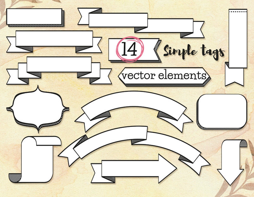 Vector Tag Doodles Clip Art Printable for Bullet Journals and Planners ...