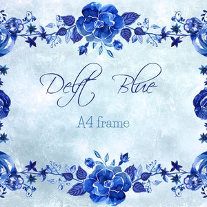 Delft Watercolor Flowers Clipart Png and Vectors - Etsy Canada