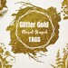 Glitter Gold Tags Printable Png Clipart With Floral Shapes in Luxurious ...