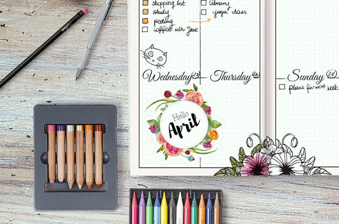 Printable Month Stickers for Bullet Journals and Planners | Etsy