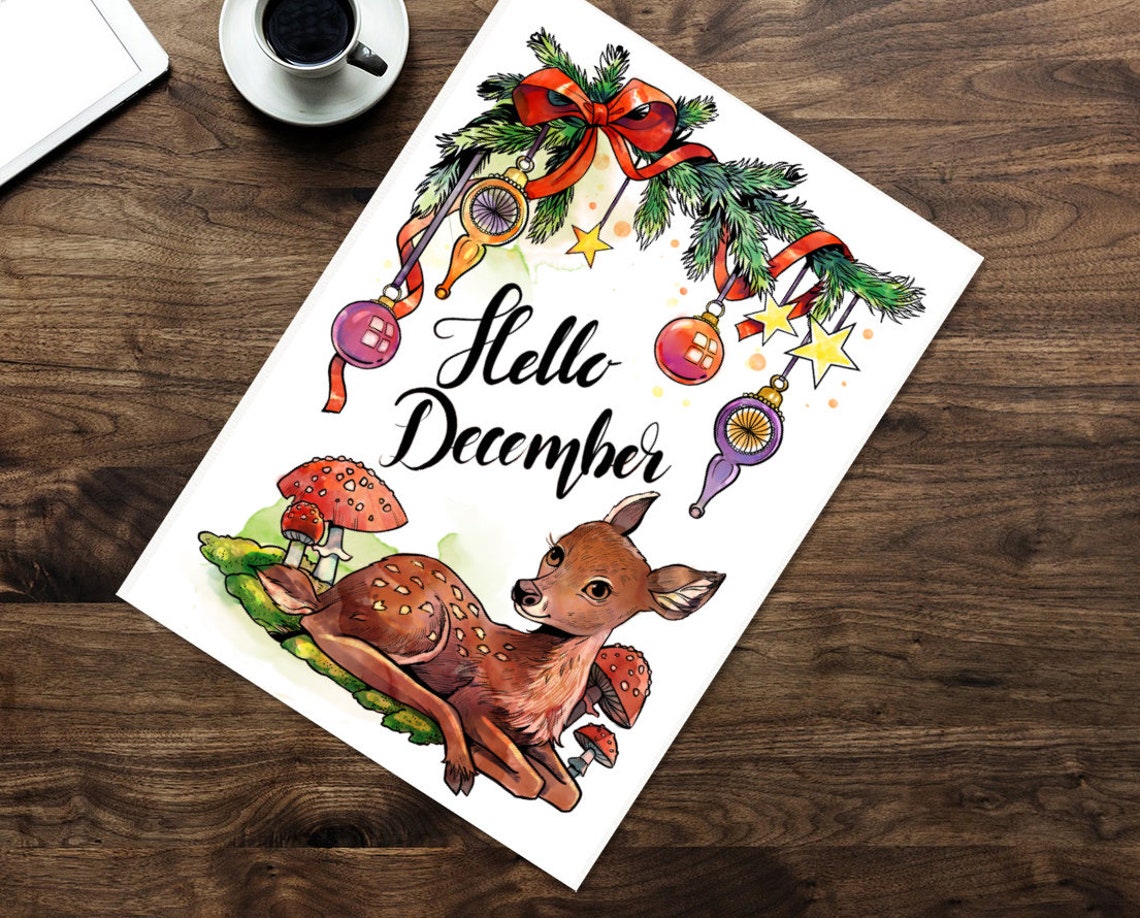 December Cover Month Coloring Page Printable December Cover | Etsy