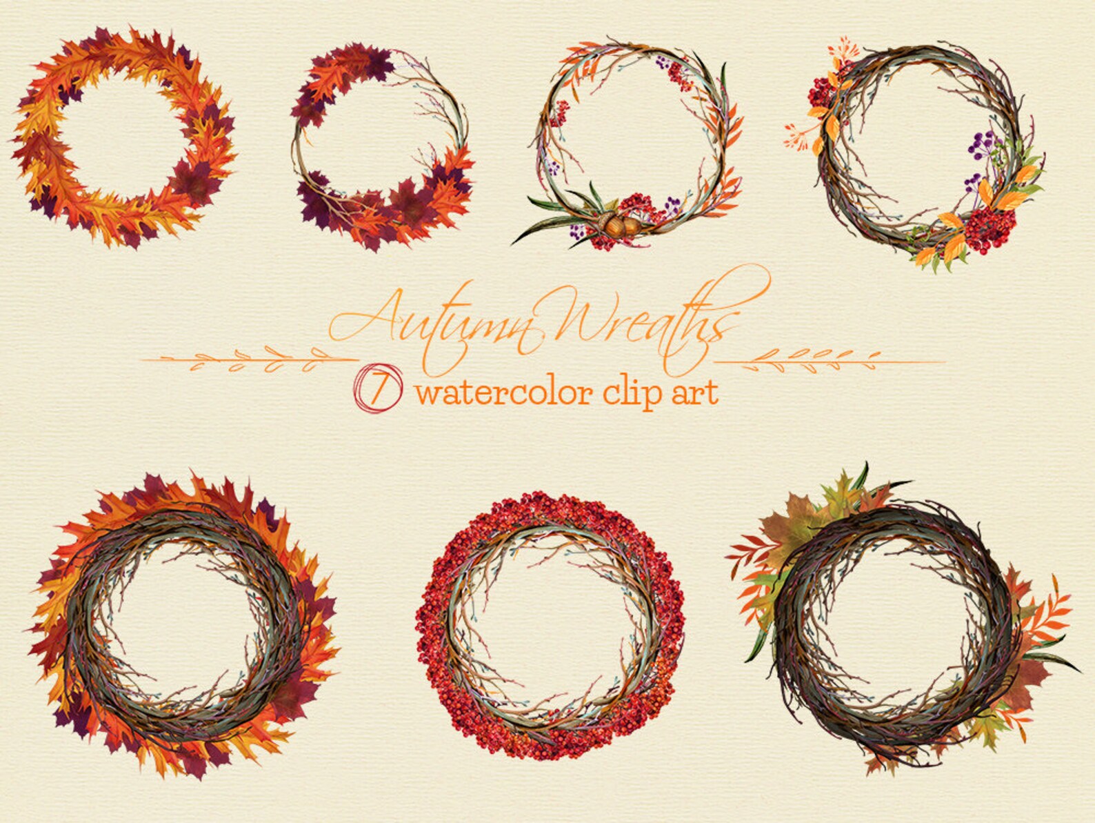 Fall Clipart Bundle Autumn Clipart Bundle Fall Leaves - Etsy