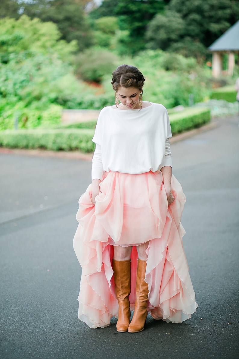 Blush Wedding Skirt Draped Bridal Skirt Blush Wedding Dress - Etsy