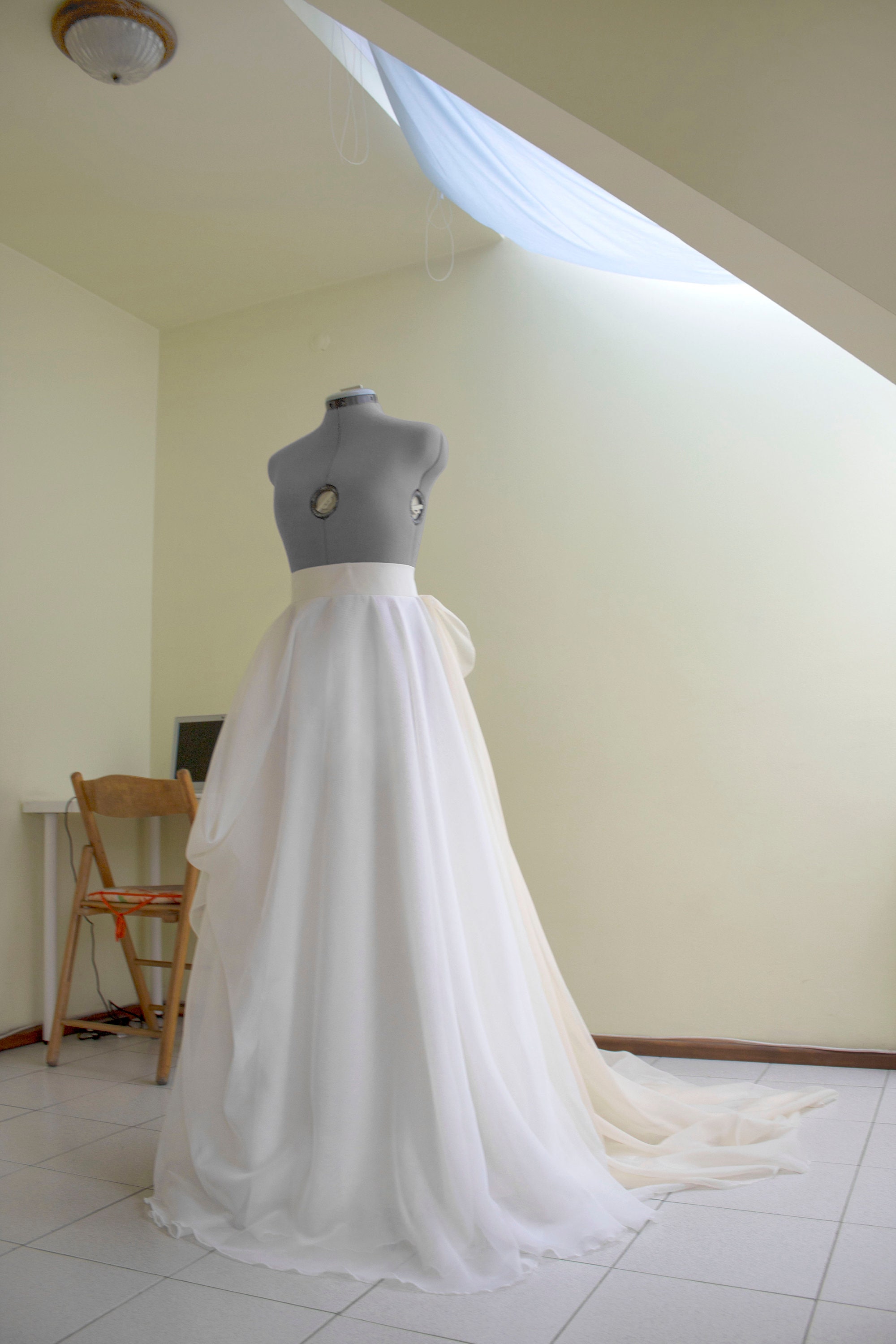 Draped wedding skirt train Bridal skirt train Ball skirt Full | Etsy