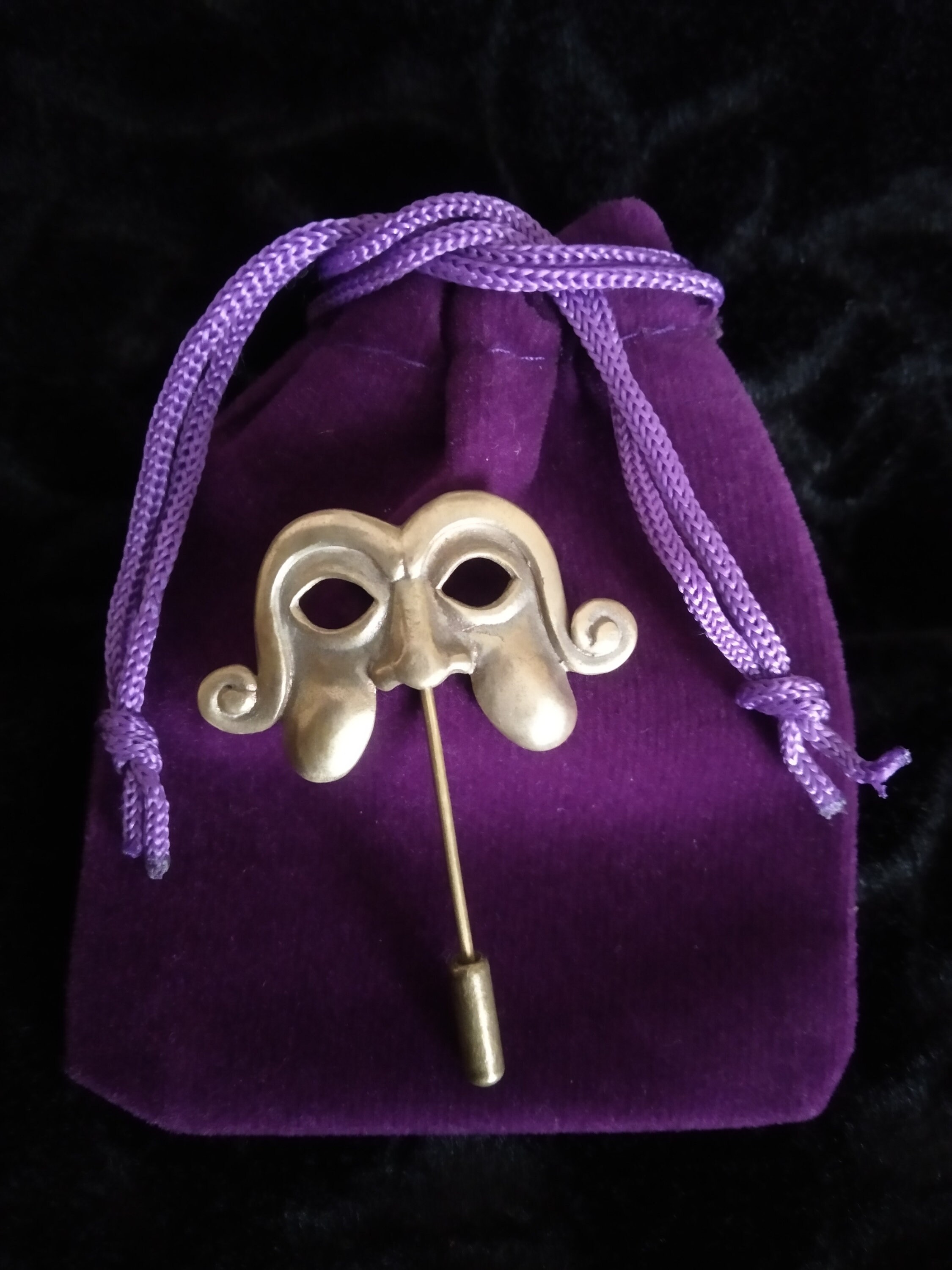 Venetian carnival mask pin Enigmatic metal mask Original | Etsy