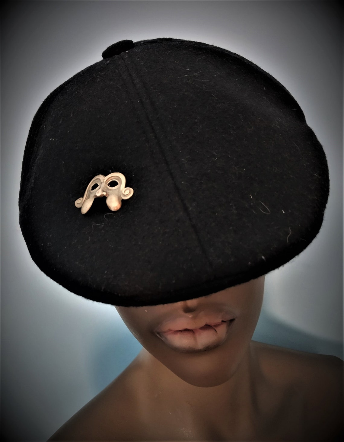 Venetian carnival mask pin Enigmatic metal mask Original | Etsy