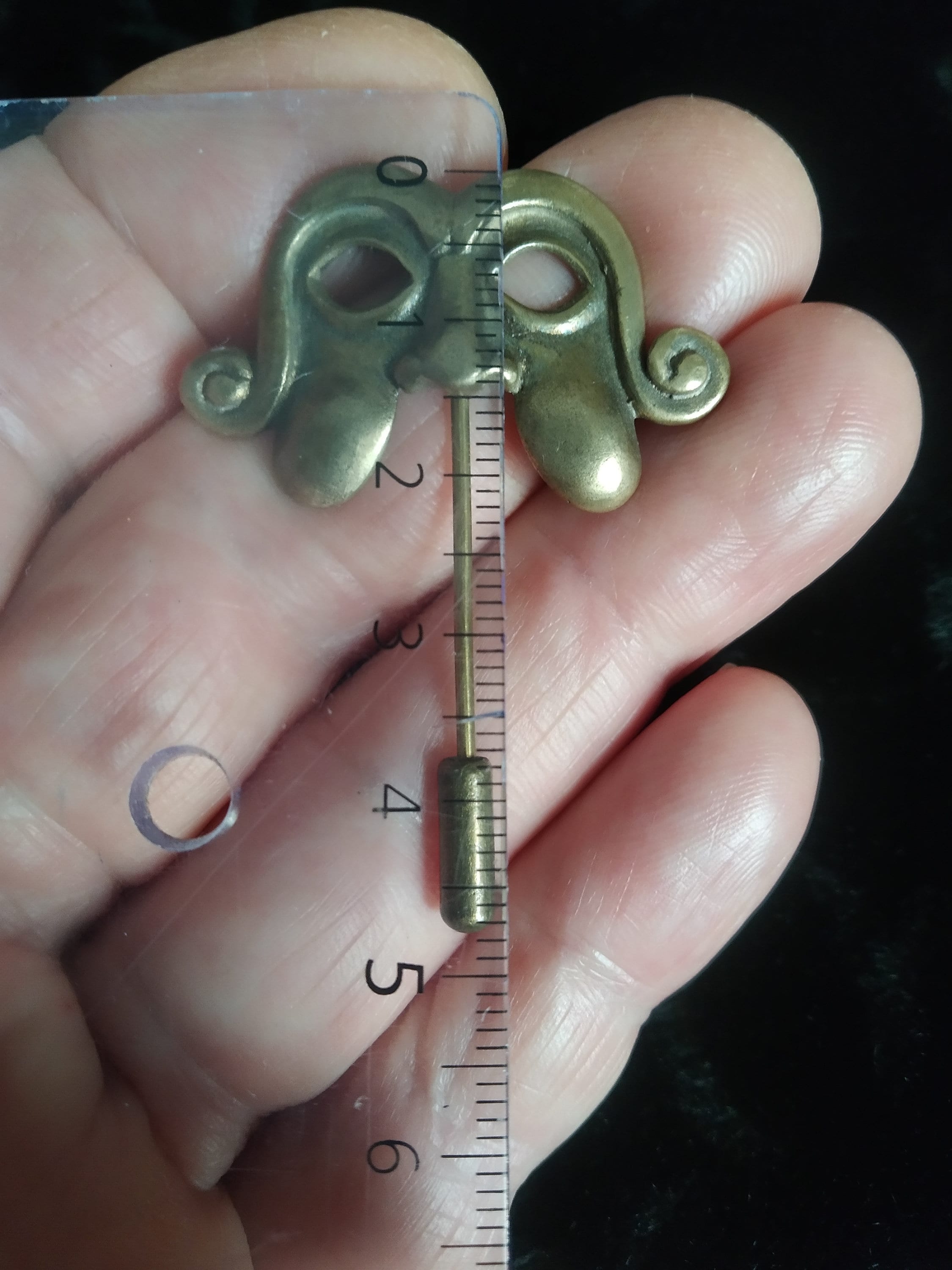 Venetian carnival mask pin Enigmatic metal mask Original | Etsy