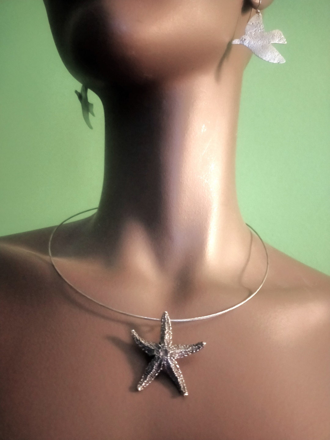 Starfish in Solid 925 Sterling Silver, Sea Star Pendant, Lucky Star ...