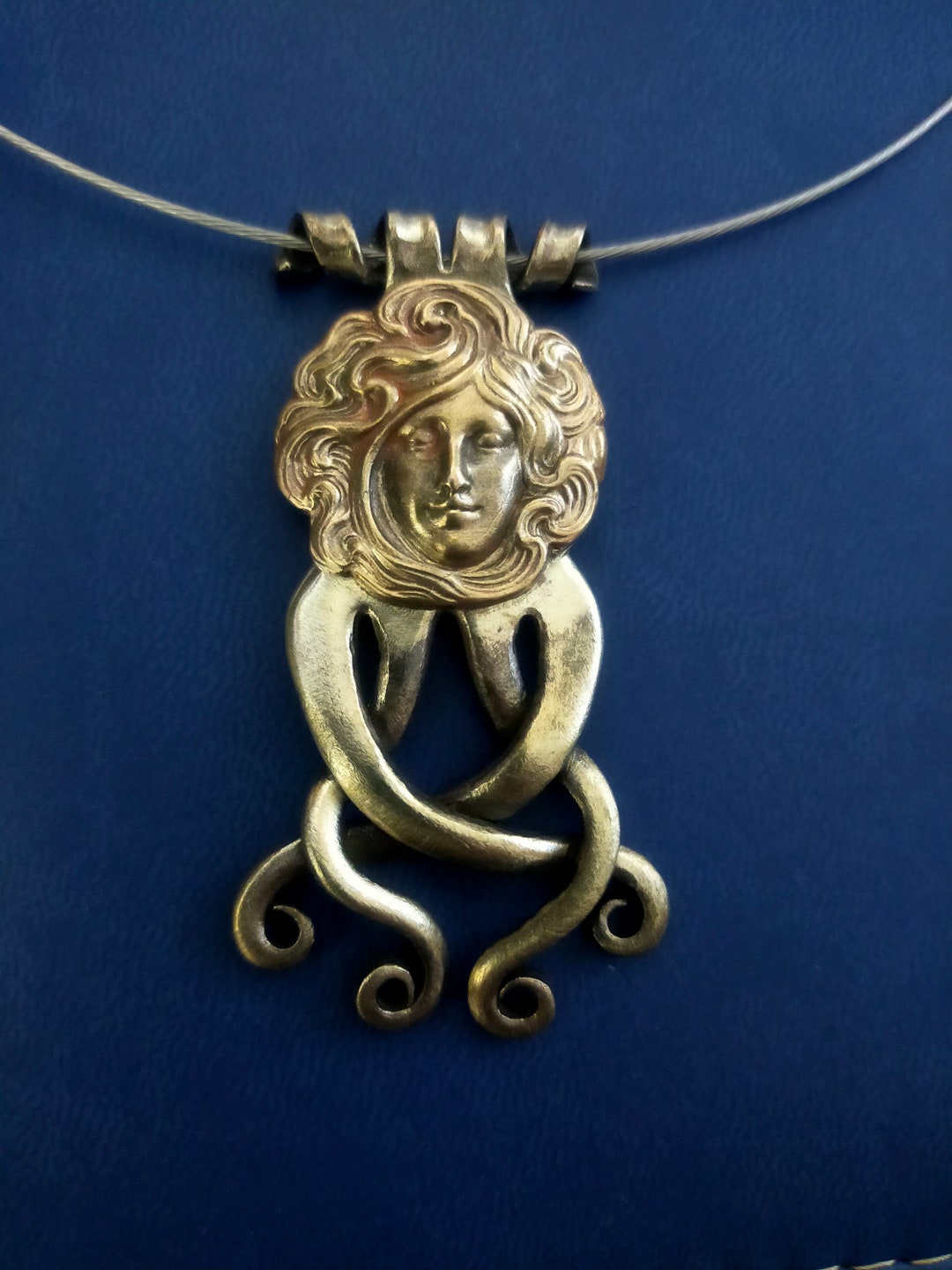 Mandrake With Medusa Head, Art Nouveau Style Pendant and Brooch ...