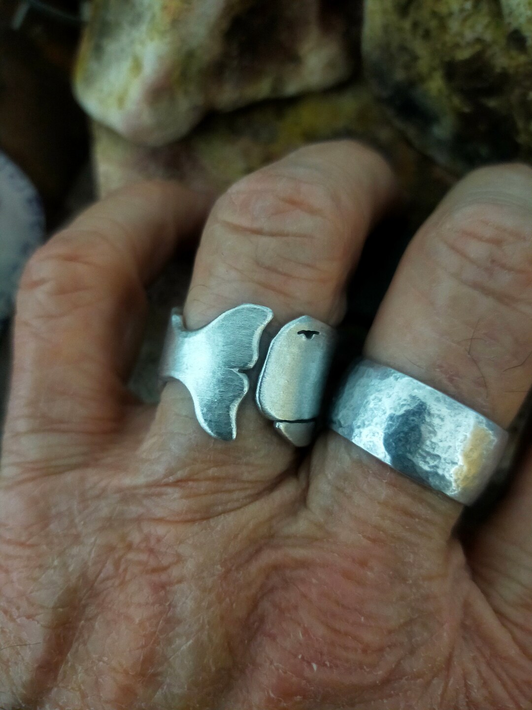 Custom-made Sperm Whale Ring Crafted From Aluminum Recovered From the ...