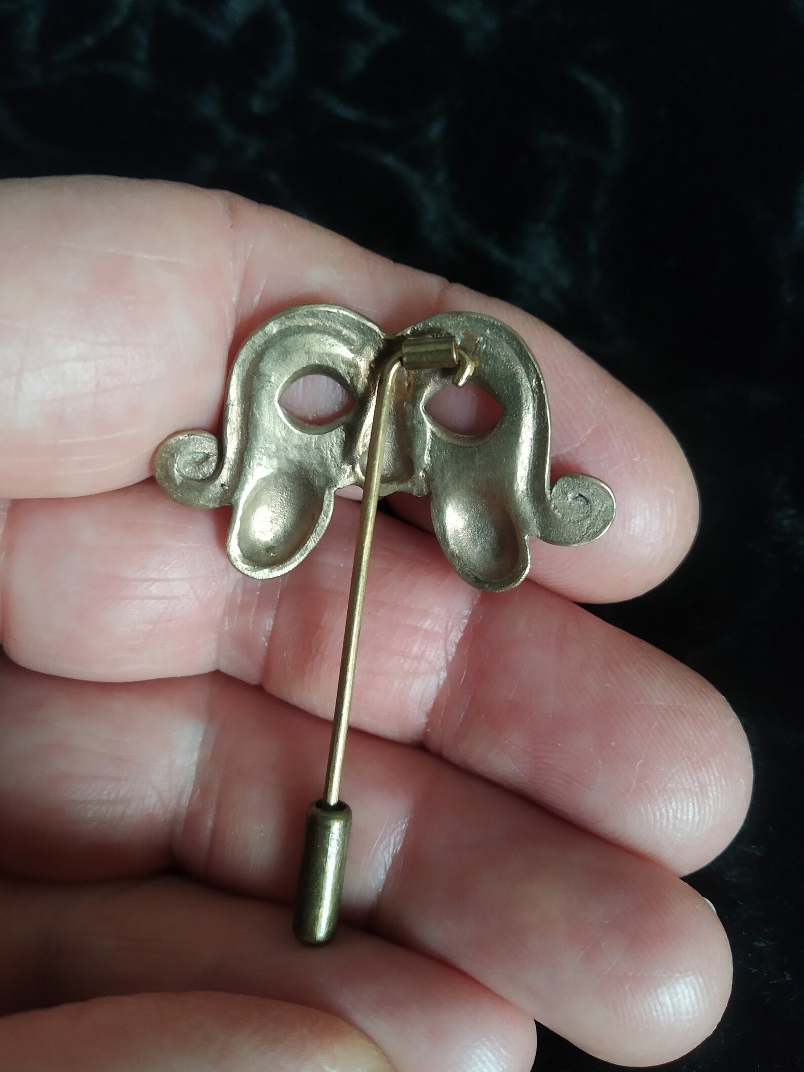 Venetian carnival mask pin Enigmatic metal mask Original | Etsy