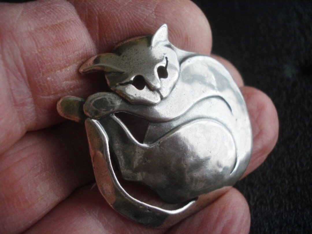 Cat Brooch and Pendant, Franz Marc Cat, Handmade Jewelry, Cute Solid ...