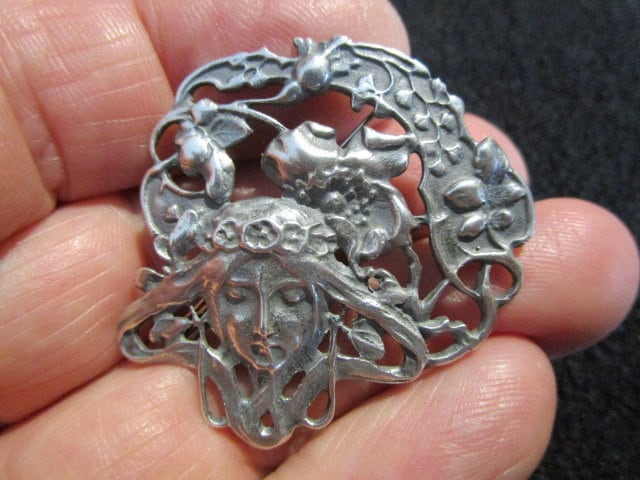 Broche y colgante estilo Art Nouveau en Plata maciza de Ley | Etsy
