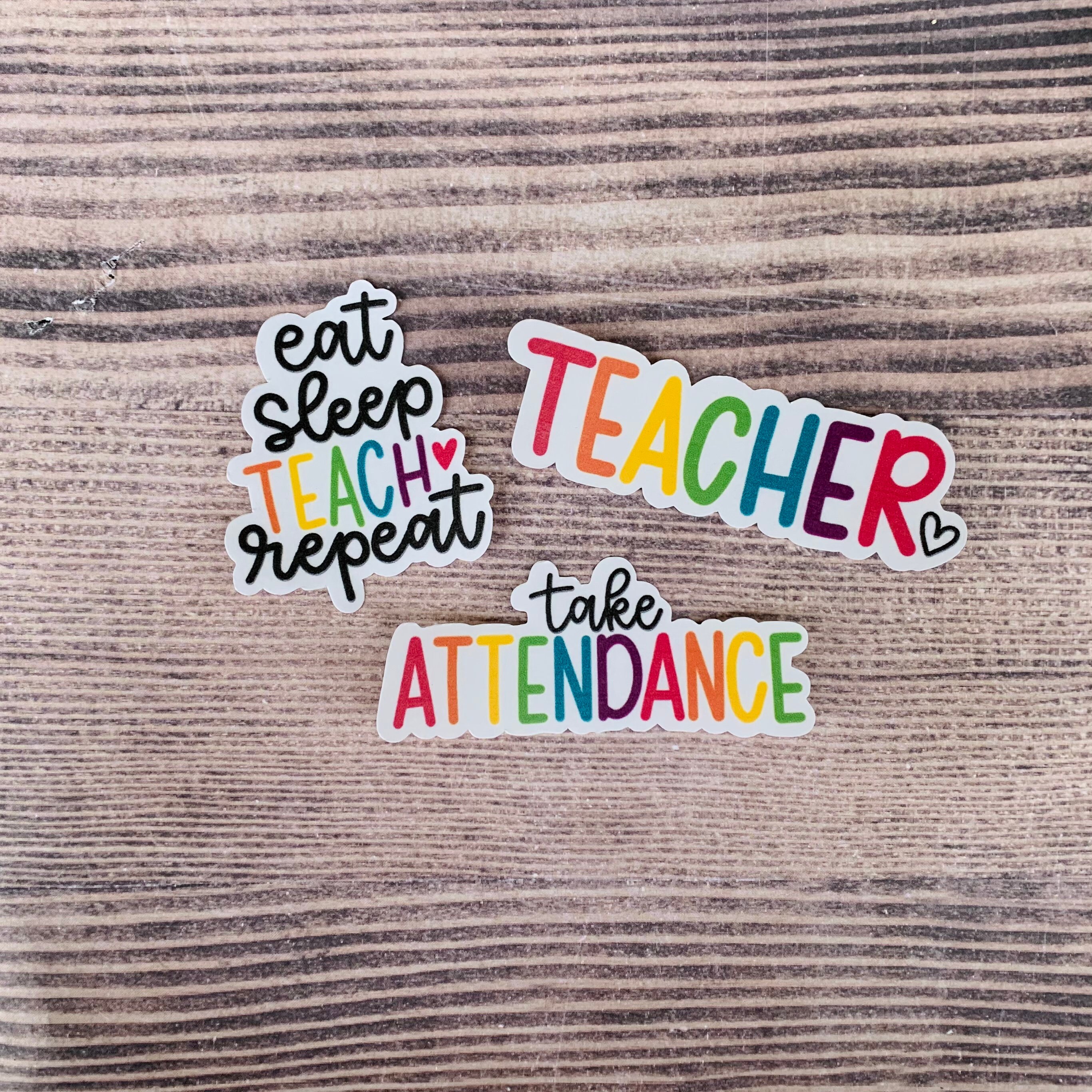 Colorful Teacher Sticker Set 3 Weather Resistant Stickers | Etsy