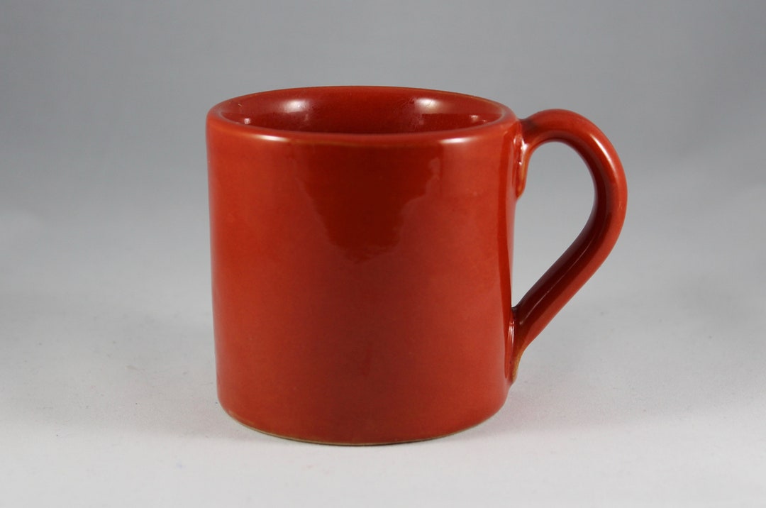 Vintage Small Coffee Mug- Red Ceramic Mug (PV 7686) - Etsy