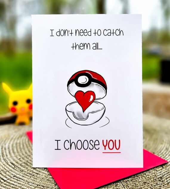 Pokemon Pokeball Nerdy Boyfriend Girlfriend Greeting Card | Etsy