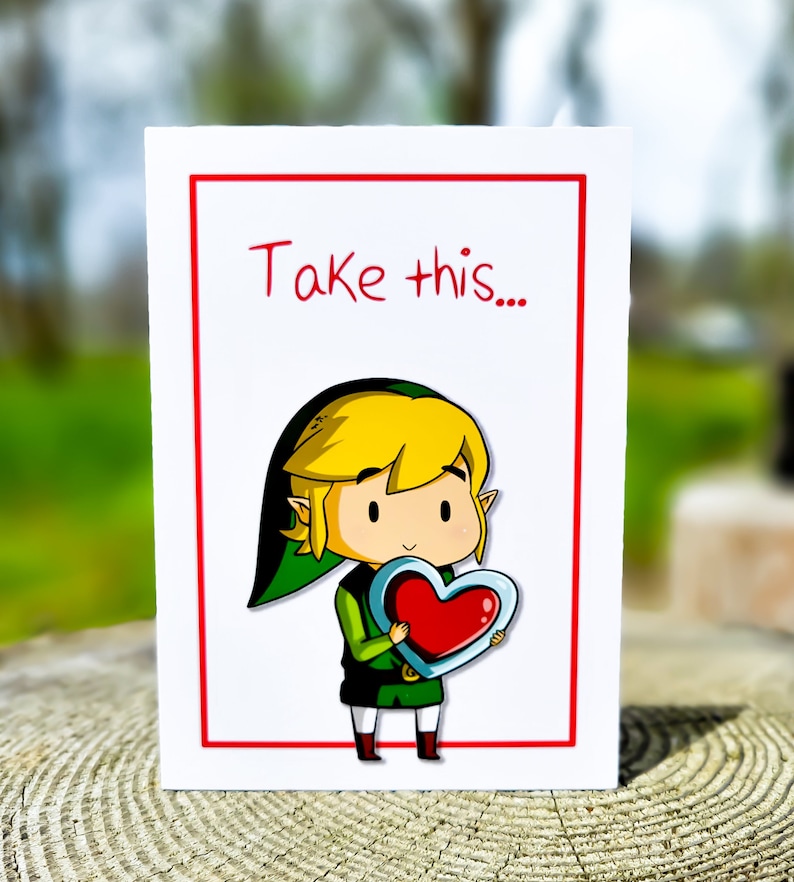 Legend of Zelda Nerdy Boyfriend Girlfriend Greeting Card Nintendo Gamer ...