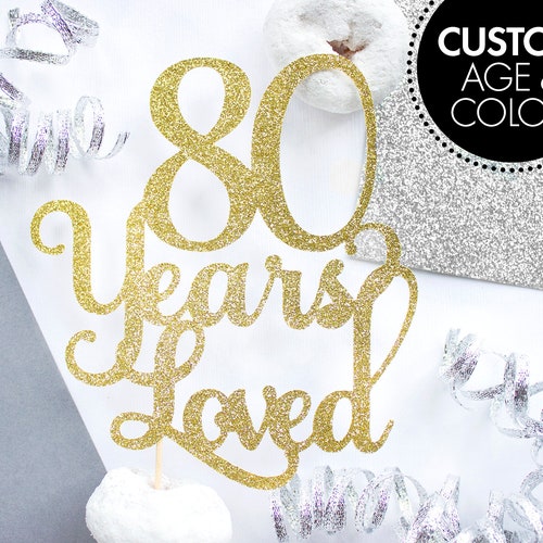 Glitter 80 Cake Topper. Eighty Cake Topper. 80th Birthday. | Etsy