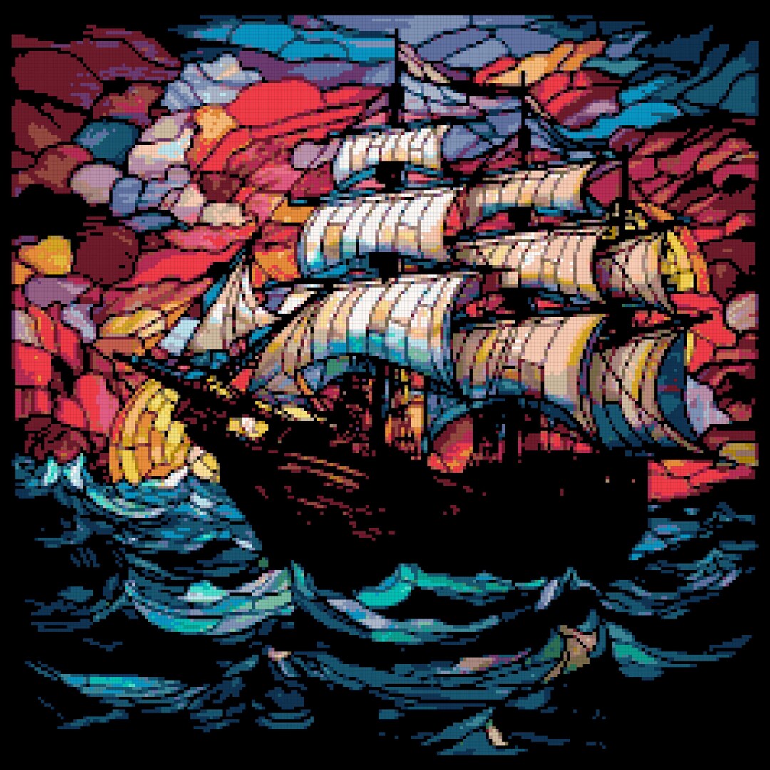 Pirate Ship Cross Stitch Pattern by A Cross Stitch Pattern, Full ...