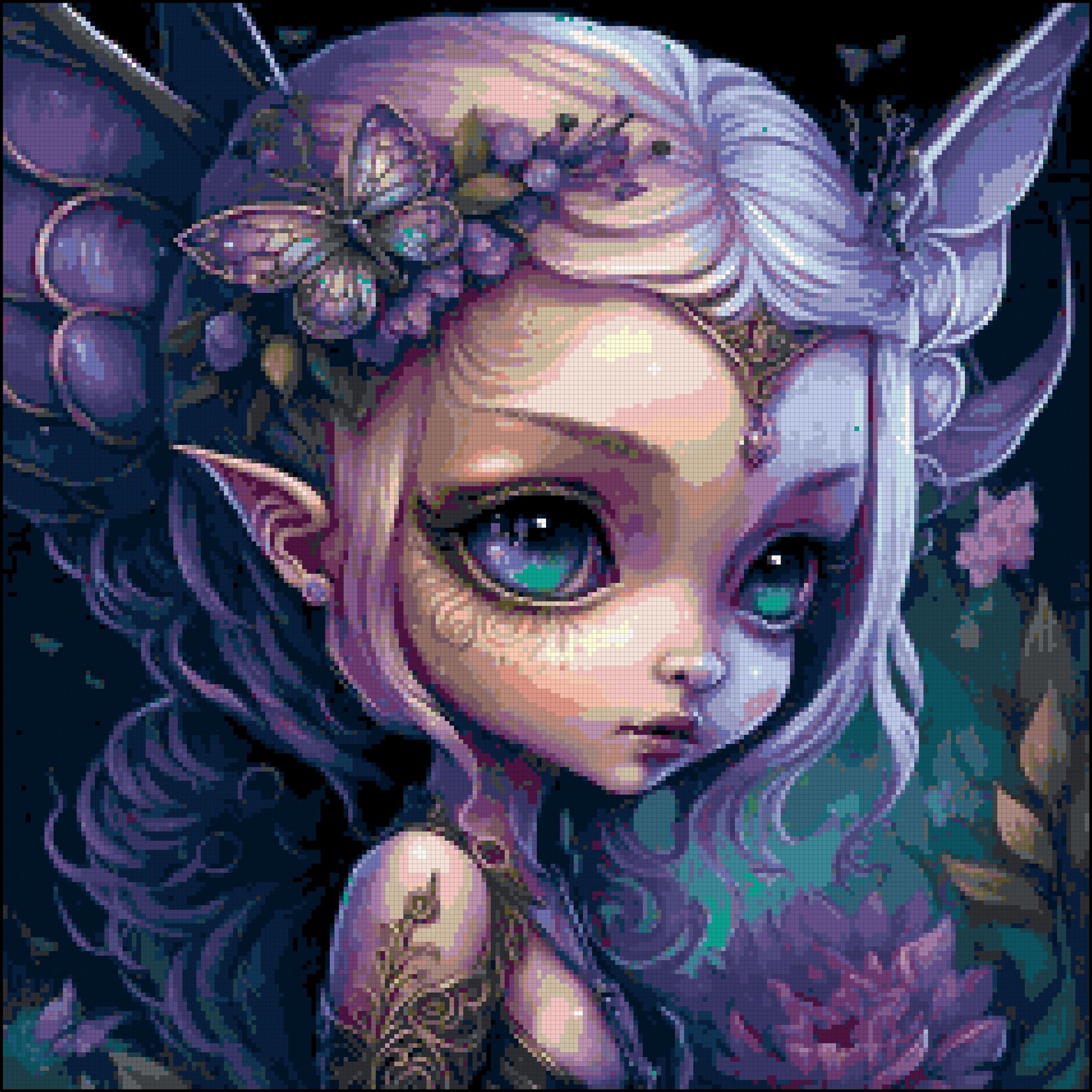 Fae Portrait Cross Stitch Pattern, Full Coverage (PDF Pattern) - Etsy