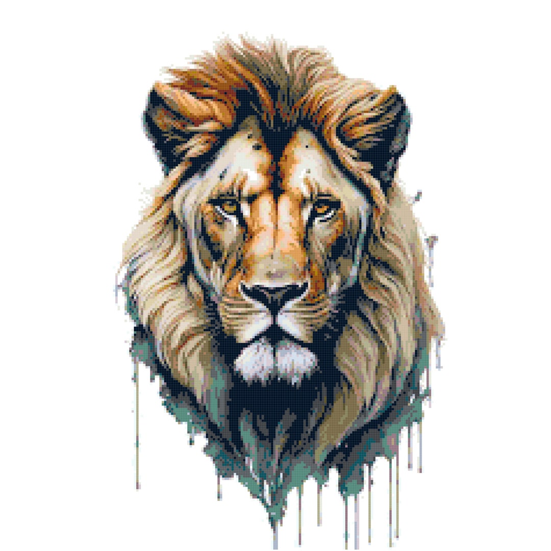 Dripping Lion Cross Stitch Pattern A Cross Stitch Pattern, Full ...