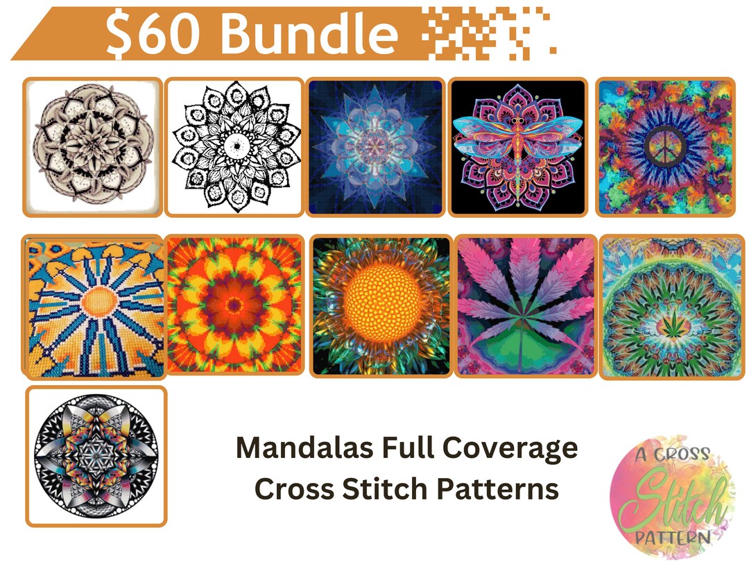 Mandalas Cross Stitch Pattern Bundle by A Cross Stitch Pattern / Modern ...