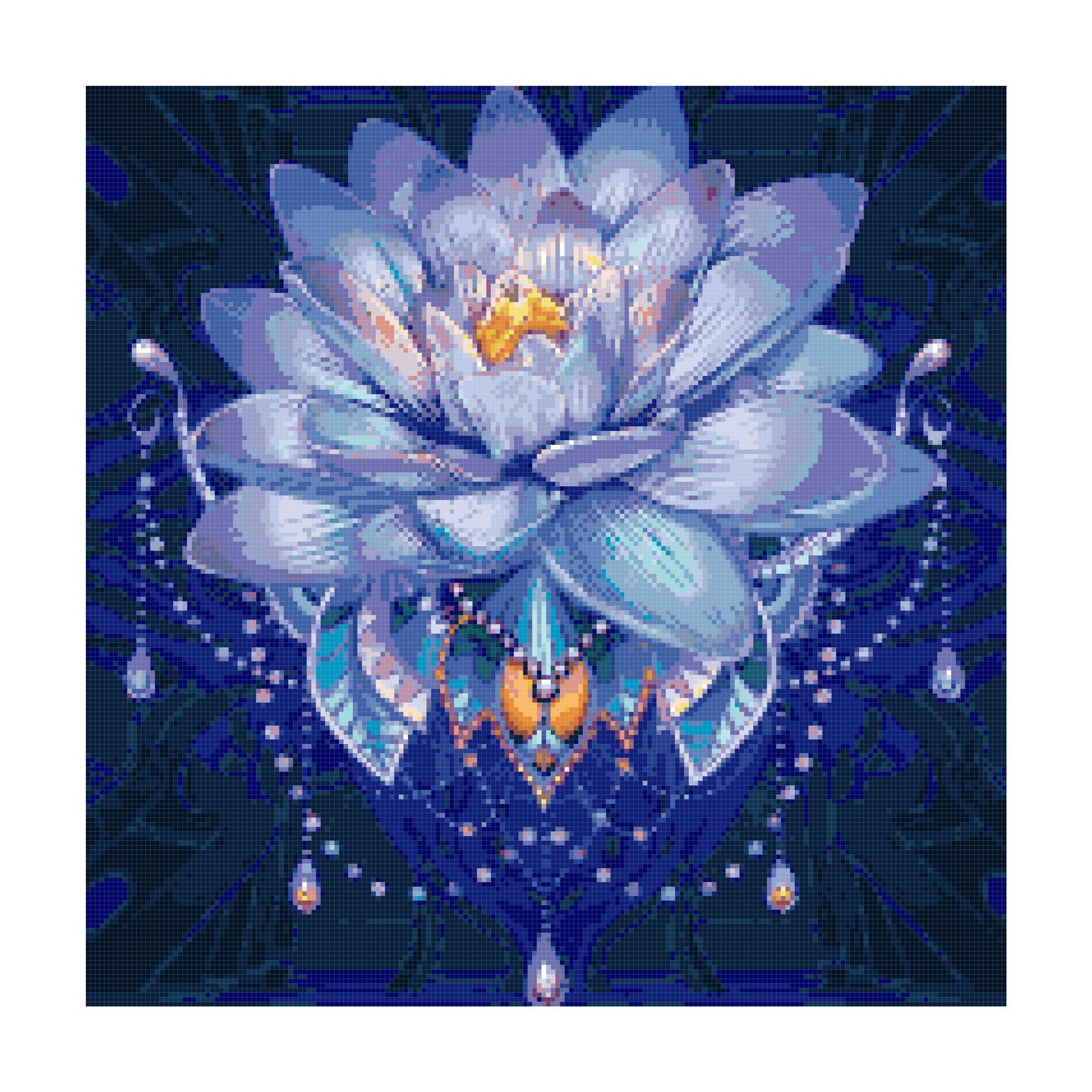 Lotus Cross Stitch Pattern by Kustom Cross Stitch, Full Coverage Cross ...