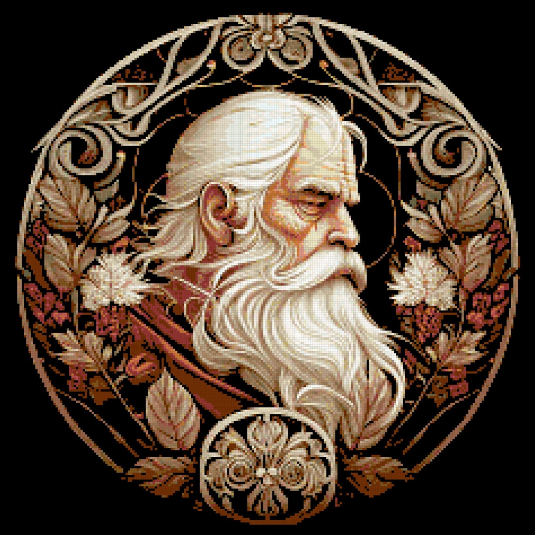 Aging Santa Cross Stitch Pattern by A Cross Stitch Pattern, Full ...