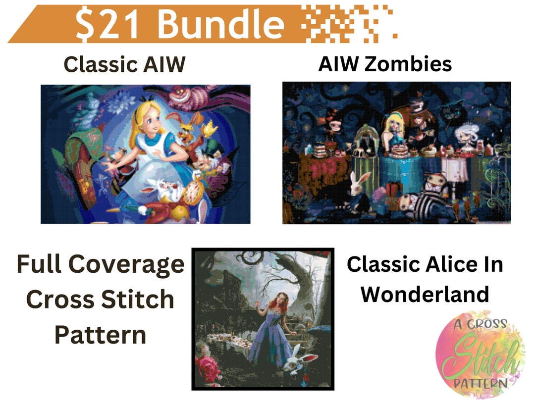 Alice in Wonderland Cross Stitch Pattern Bundle by A Cross Stitch ...