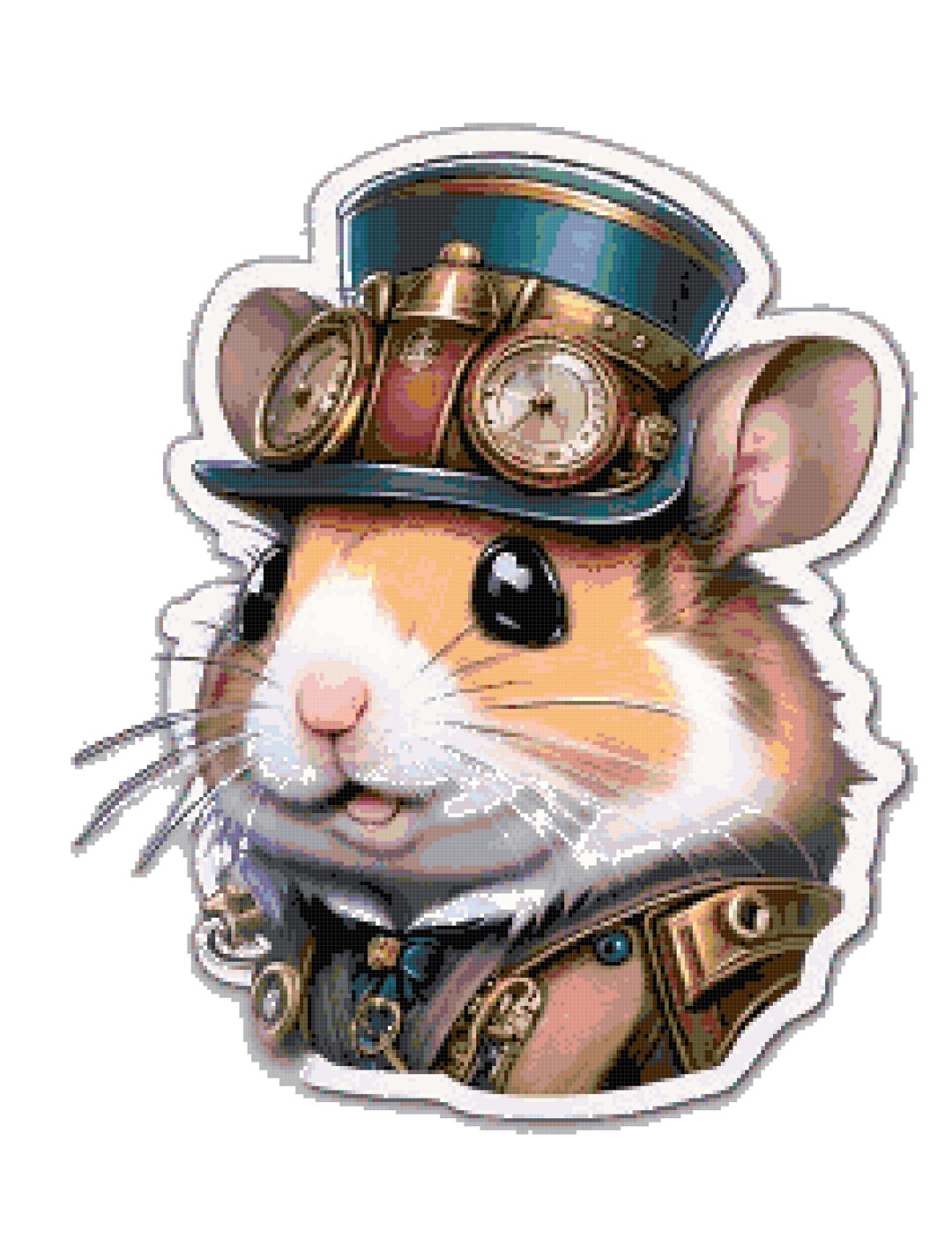 Steampunk Hamster Cross Stitch Pattern by A Cross Stitch Pattern, Full ...