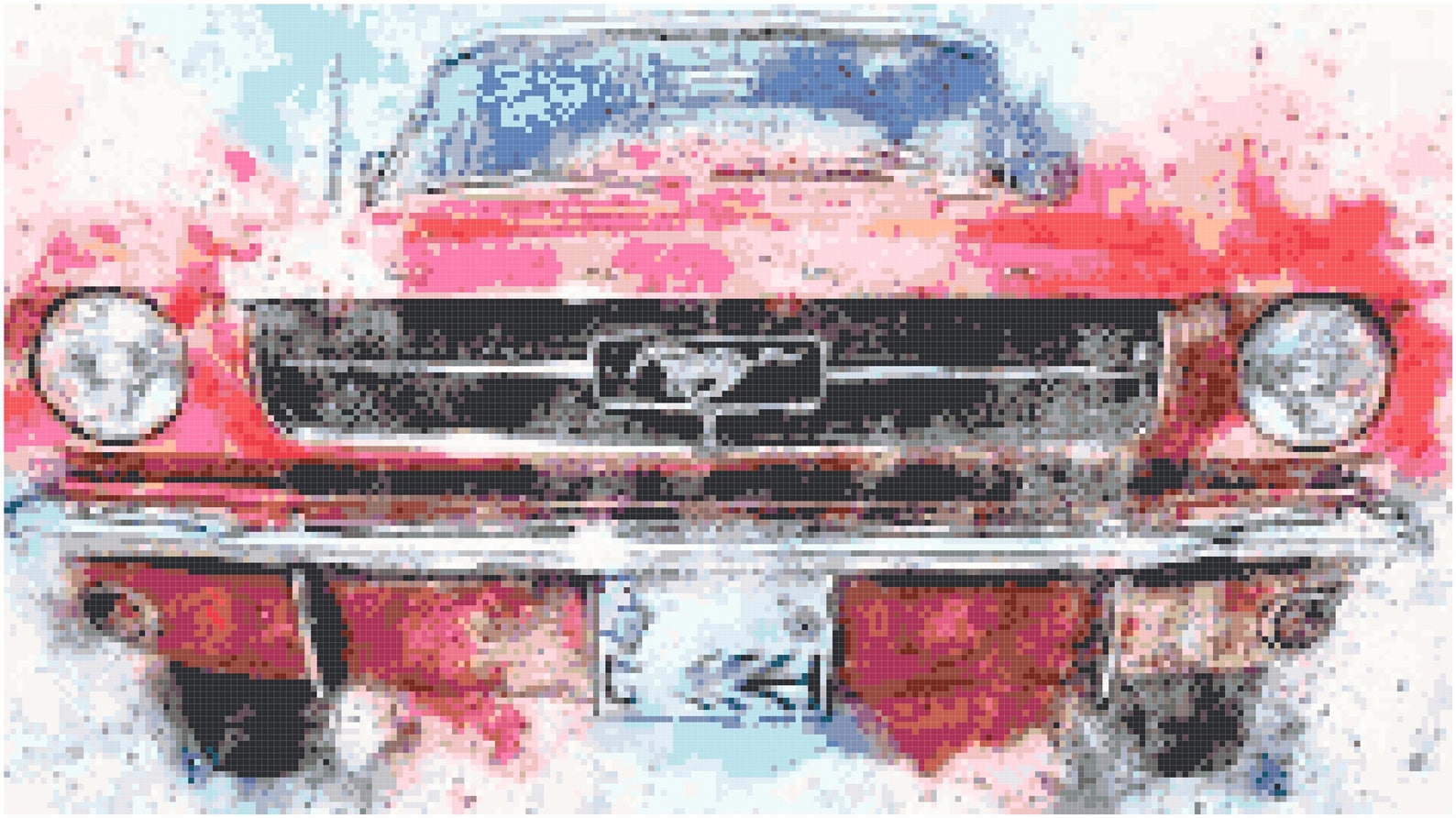 Ford Mustang Watercolor Cross Stitch Pattern – Classic Car (digital ...