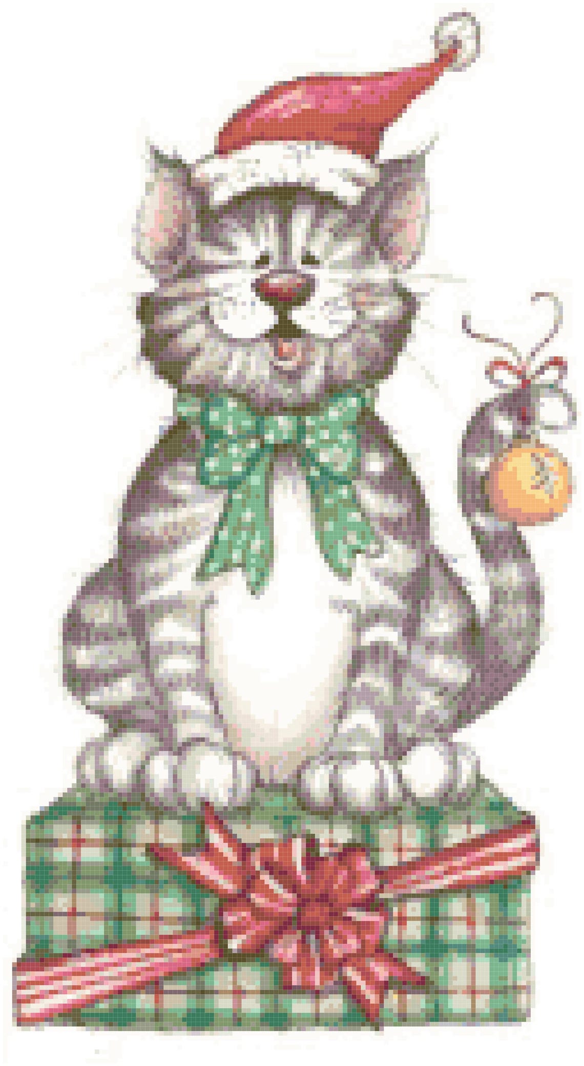 Christmas Cat Cross Stitch Pattern, Instant Download PDF - Etsy