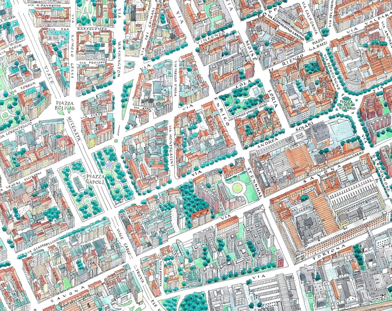 NAVIGLI DISTRICT, MILAN Italy, Custom City Map, City Map Poster ...