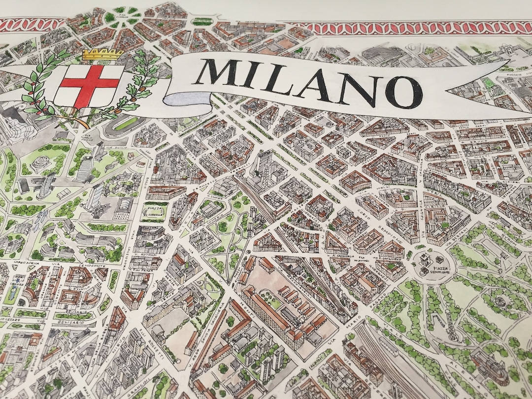 CITY OF MILAN, Italy - Custom City Map, City Map Poster, Personalized ...