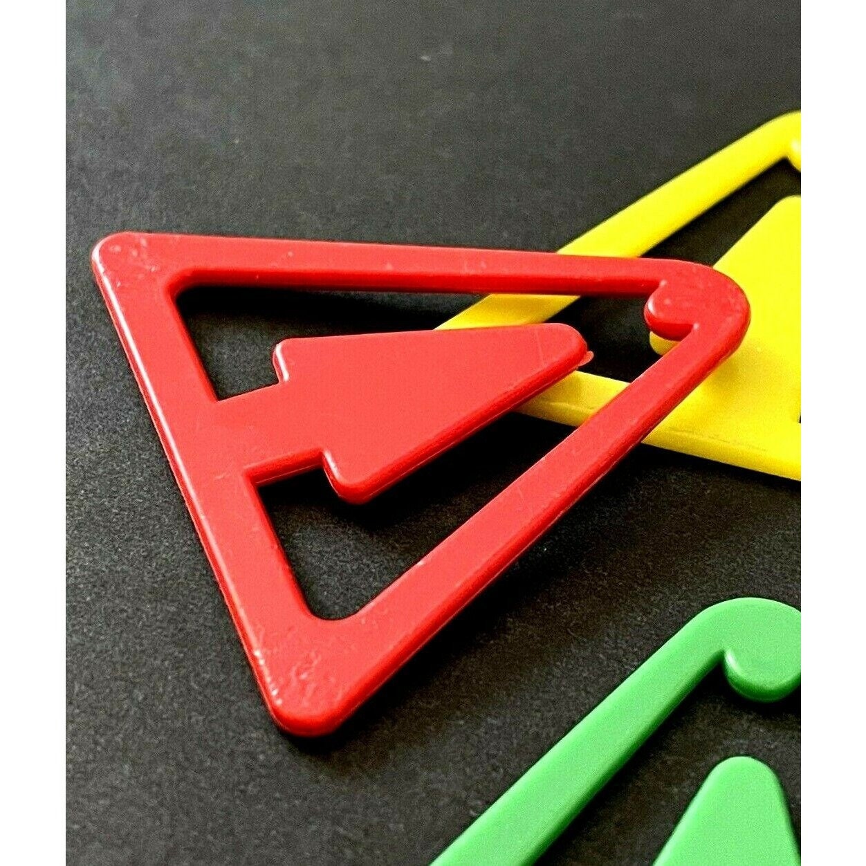 Vintage 80s Geometric Plastic Triangle Paper Clip for Office Supply ...