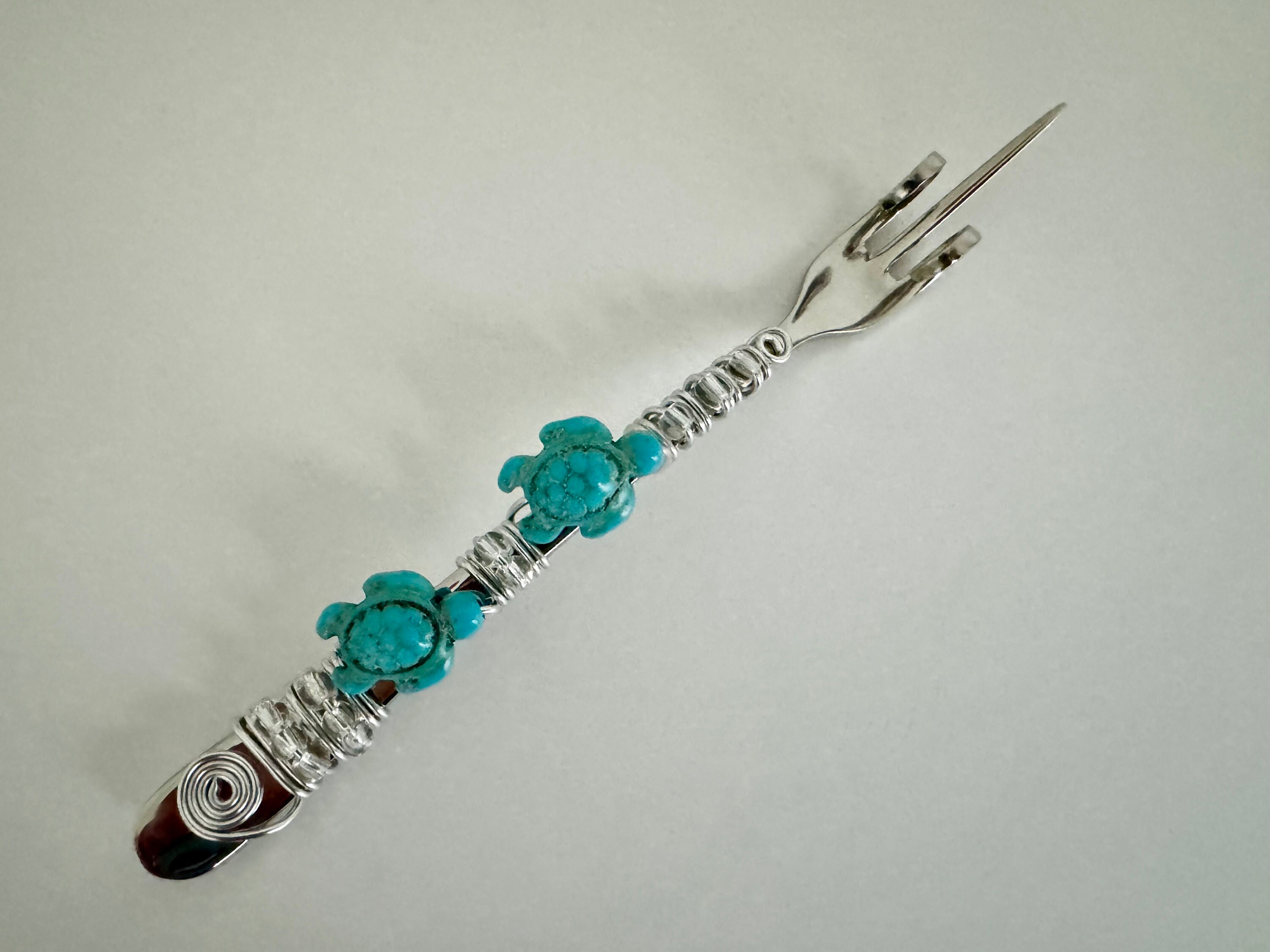 TURTLE ATTITUDE OLIVE or Pickle Fork, Sassy Fork, Charcuterie Fork ...