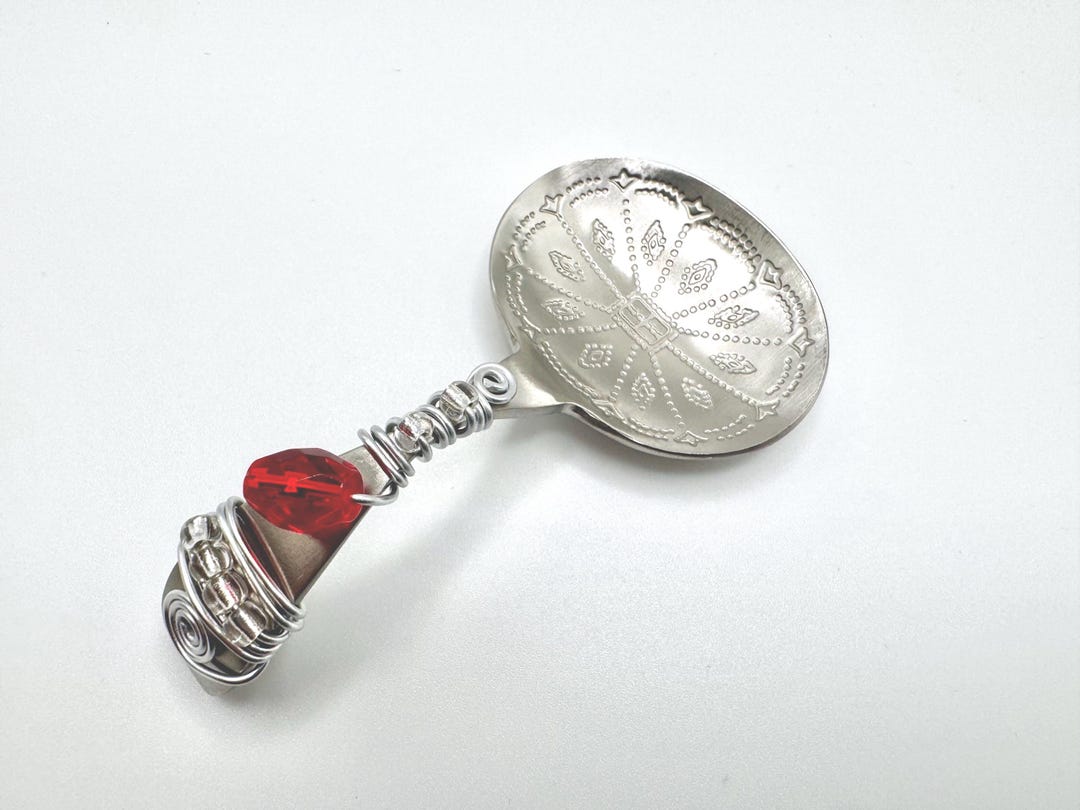 Red Nut Spoon: Beaded Stainless Steel Candy Scoop - Etsy