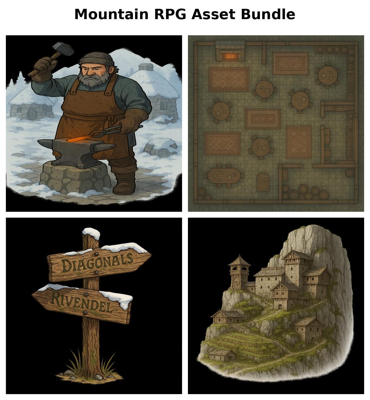 Mountain Village RPG Adventure Bundle – Maps, Characters, Monsters ...