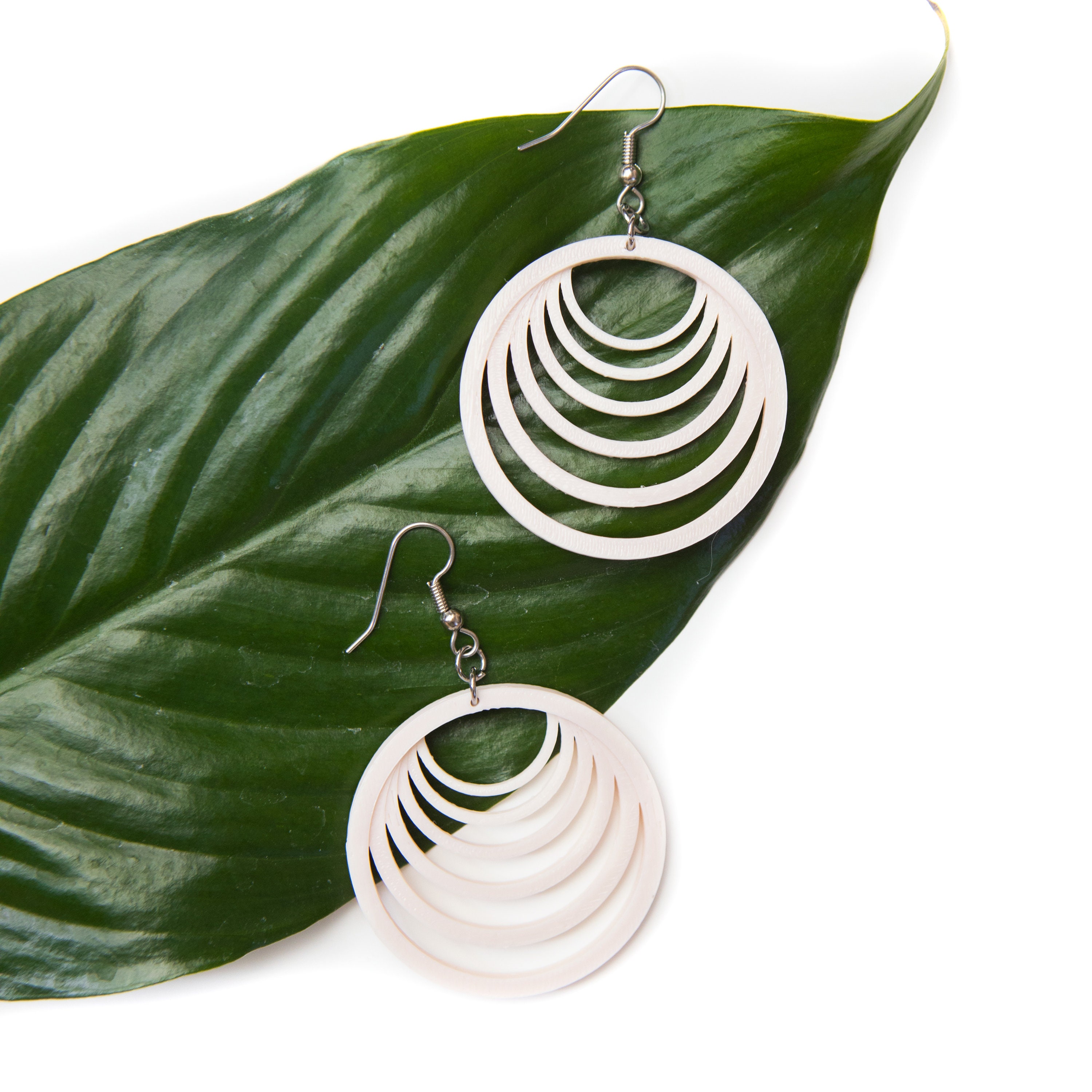 Small Circle Earrings 3D Printed / Lightweight Eco-friendly - Etsy