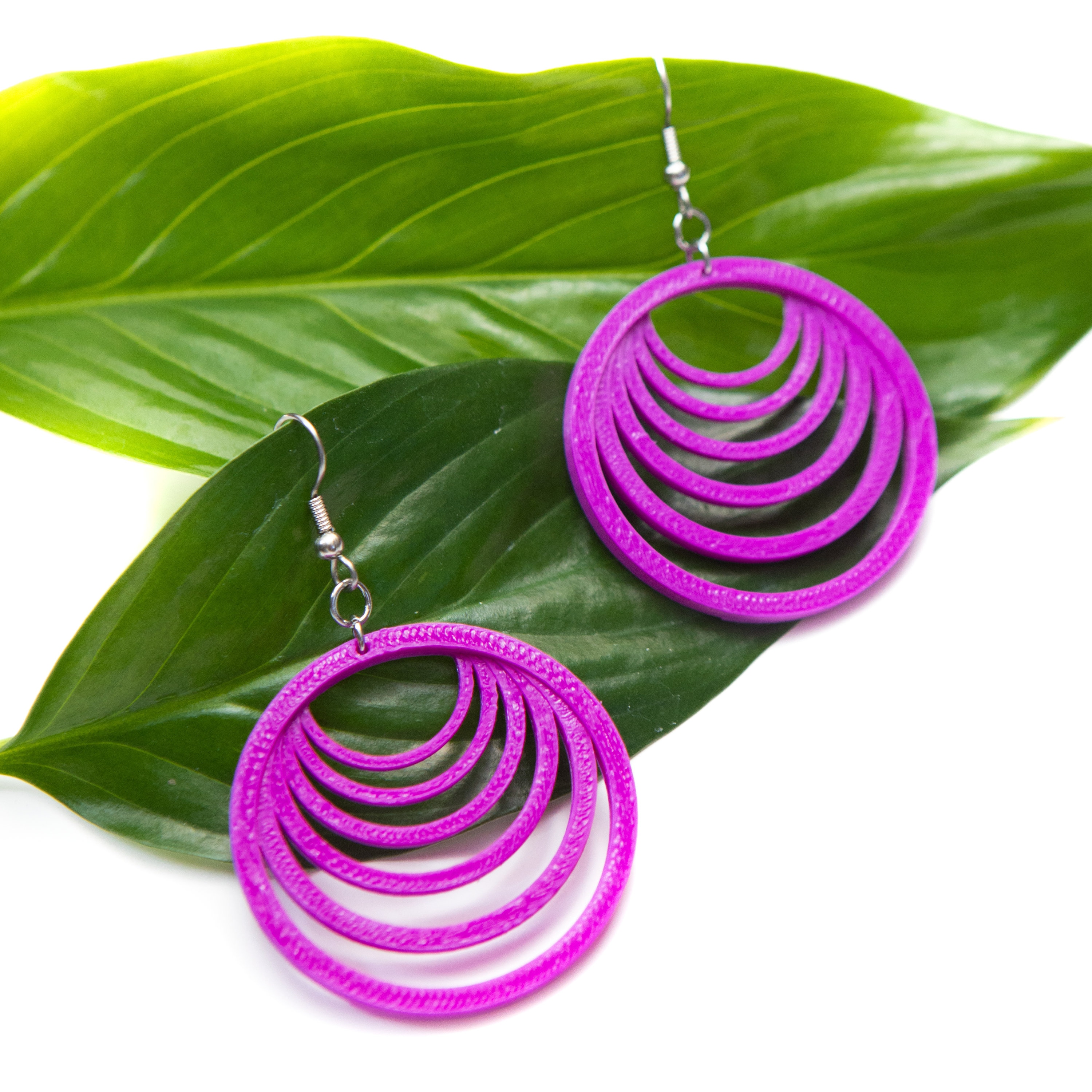 Small Circle Earrings 3D Printed / Lightweight Eco-friendly - Etsy