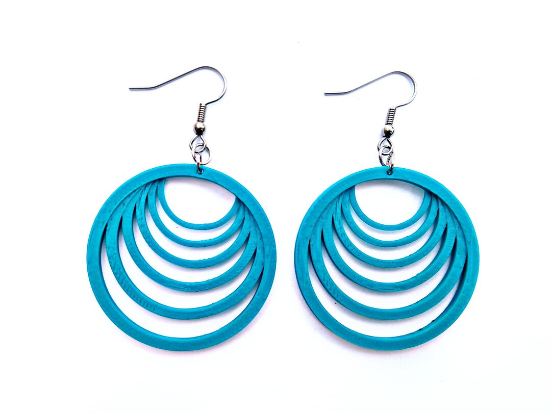 Small Circle Earrings 3D Printed / Lightweight Eco-friendly Jewelry ...