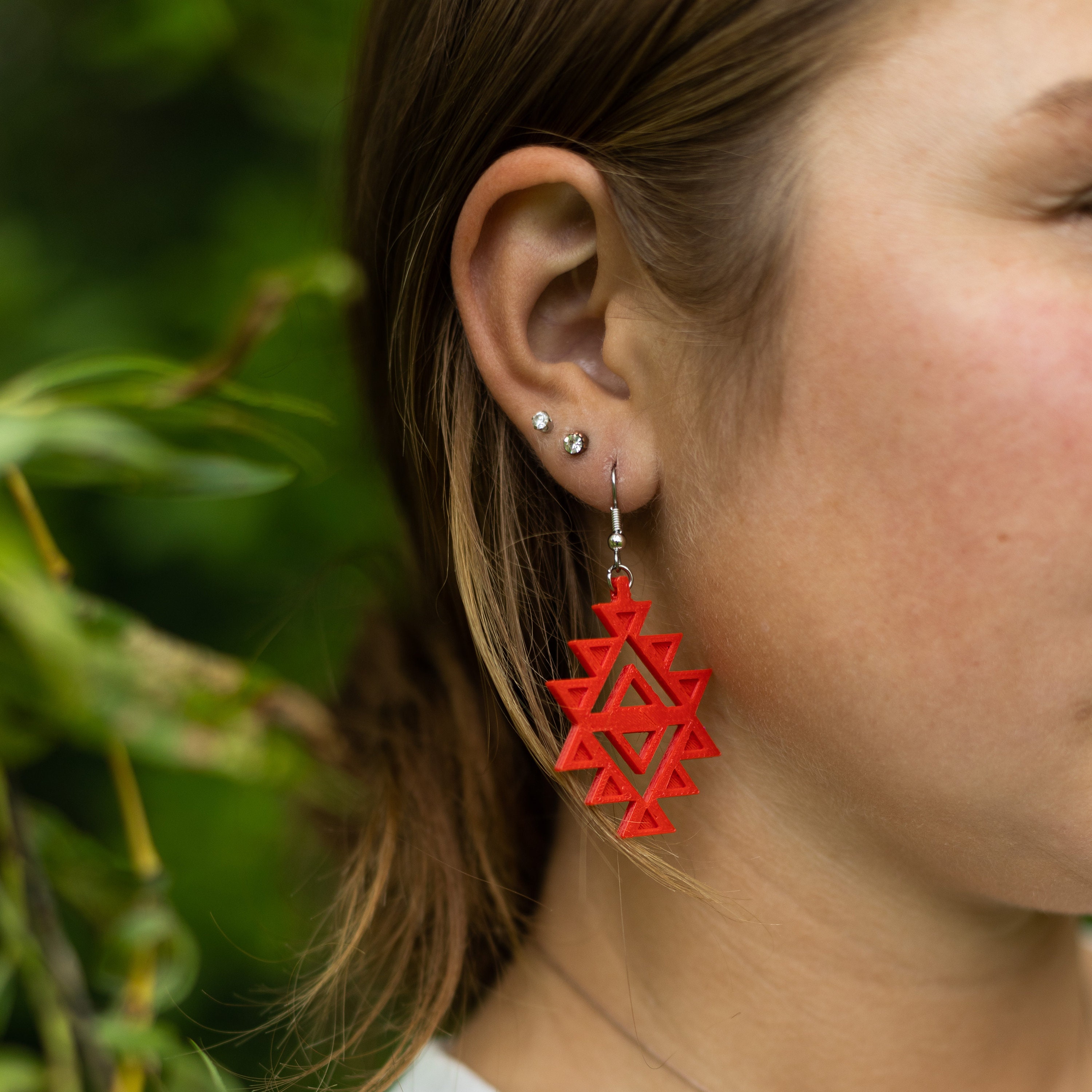 3D Printed Aztec Earrings / Southwest Dangle Earrings / - Etsy